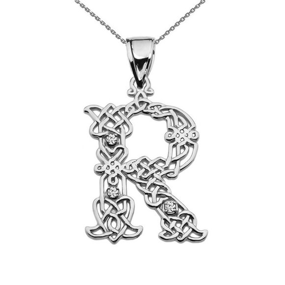 Element Shine | Jewelry | Fine Silver Celtic Knot Initial Letter R ...